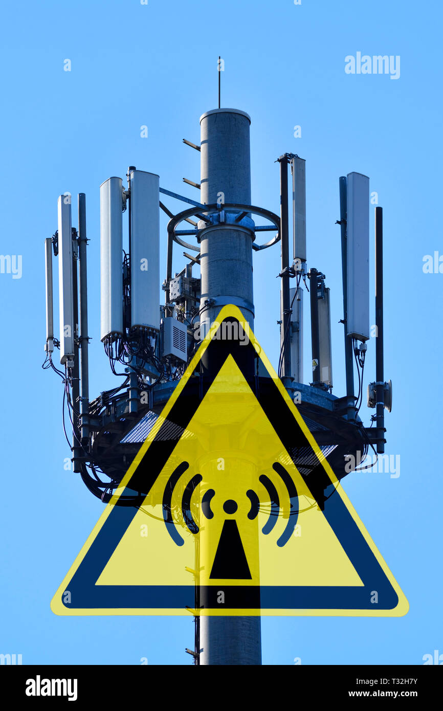 Warning of electromagnetic radiation warning sign hi-res stock ...