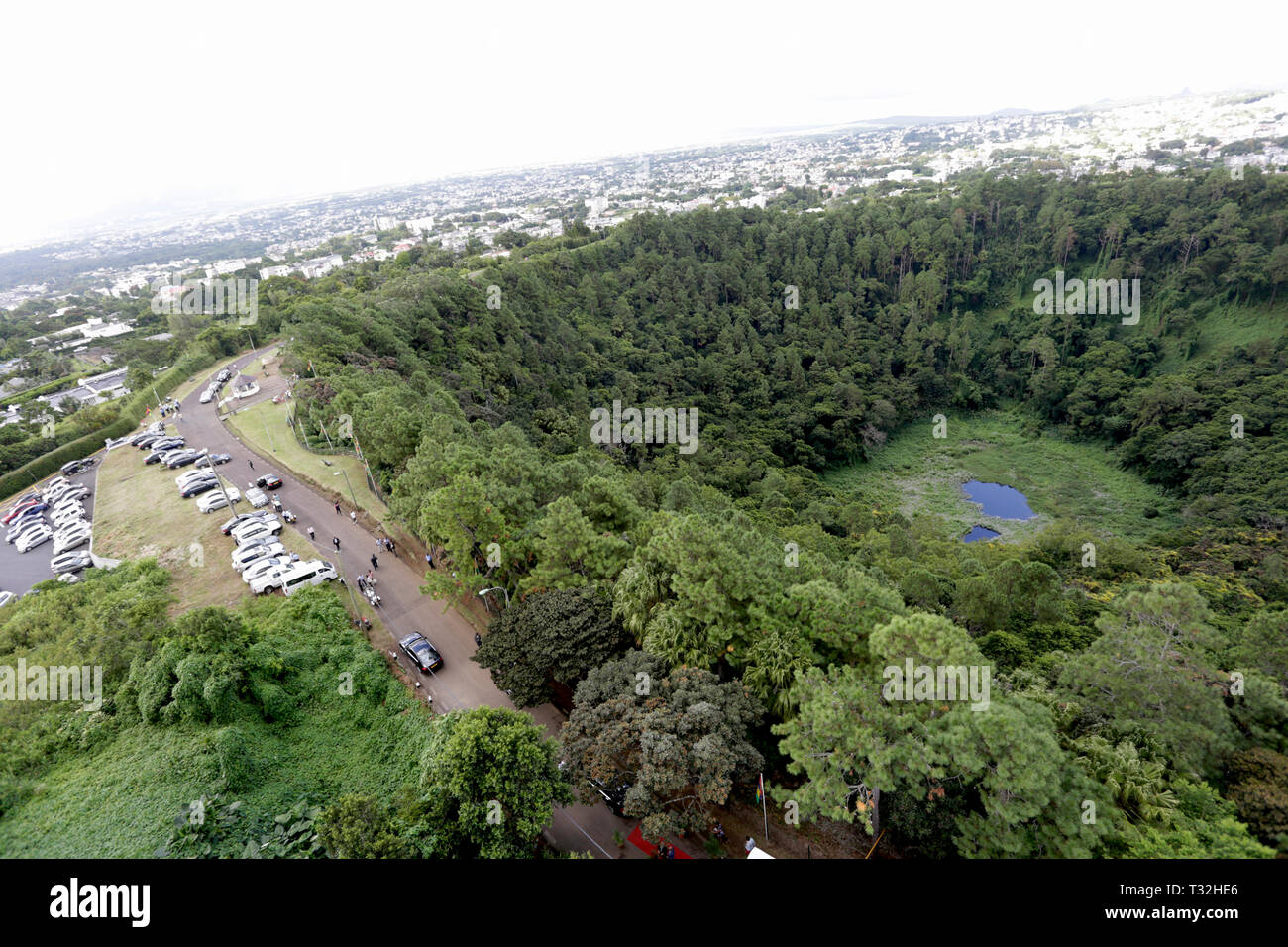 Trou aux Cerfs is a dormant volcano with a well-defined cone and crater ...