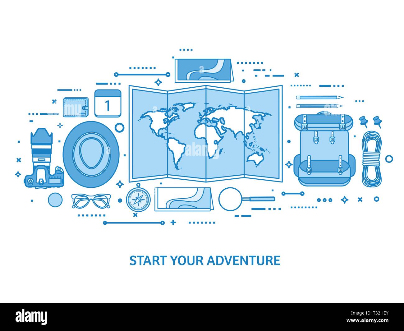 Travel ticket and map Cut Out Stock Images & Pictures - Alamy