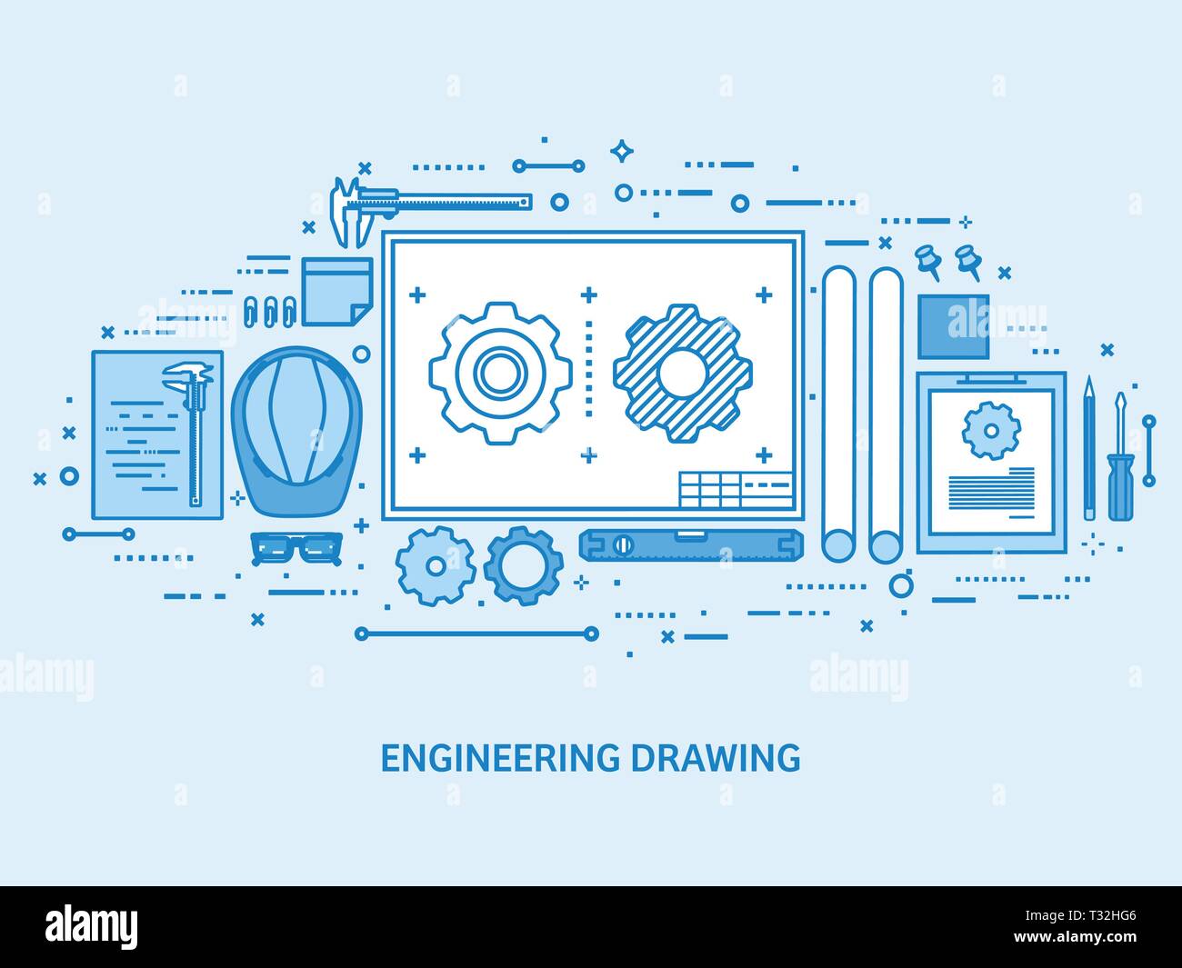 Engineering and architecture. Drawing construction. Architectural ...