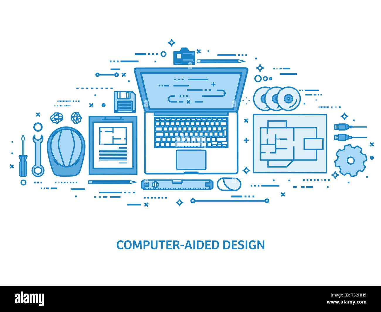 Engineering and architecture. Drawing construction. Architectural ...