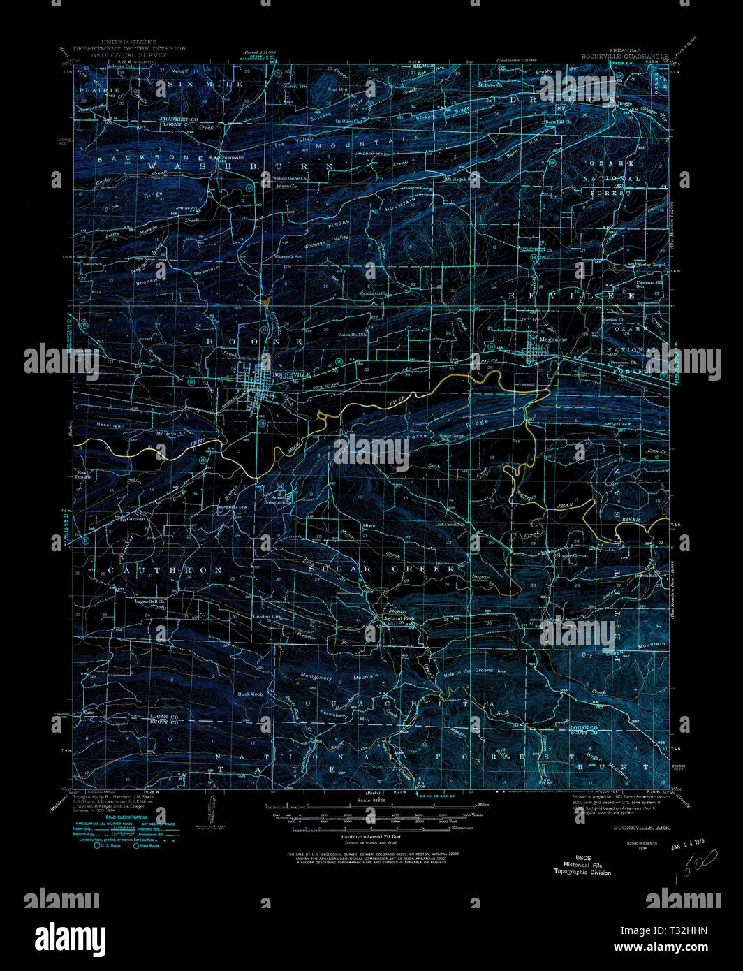 Booneville map hi-res stock photography and images - Alamy