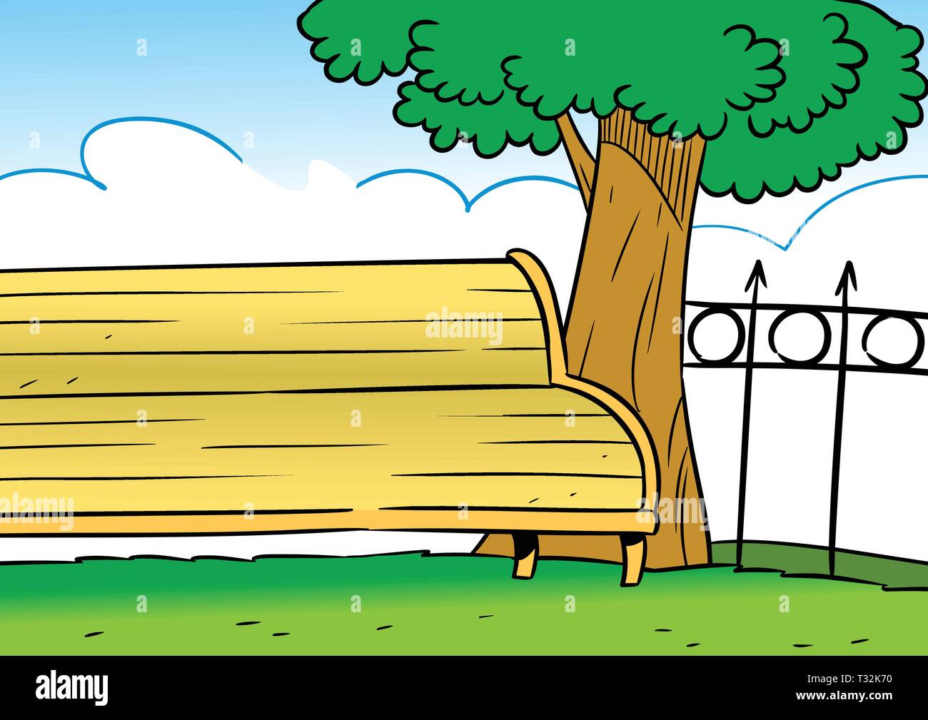 Outside walkway bench Stock Vector Images - Alamy
