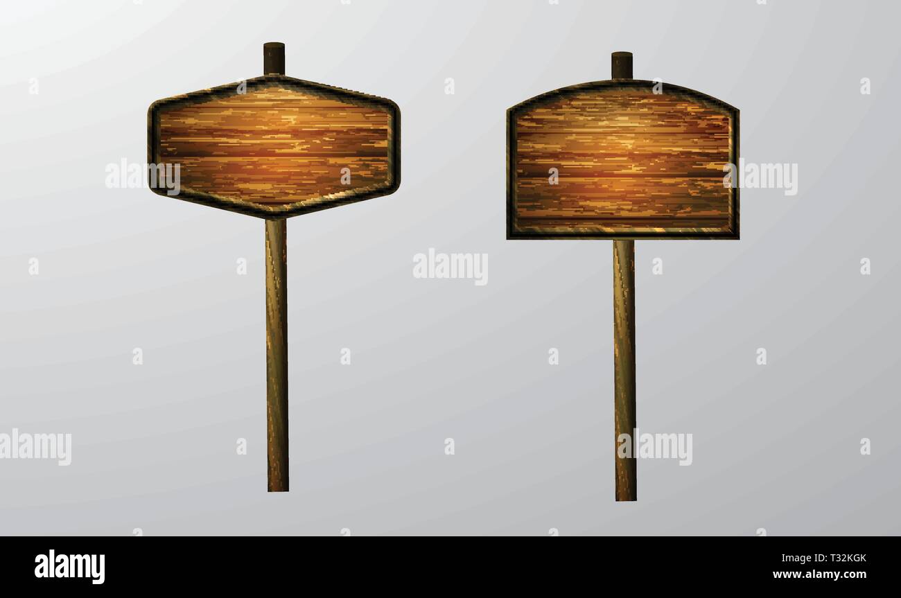 wooden blank cartoon sign board Stock Vector Image & Art - Alamy