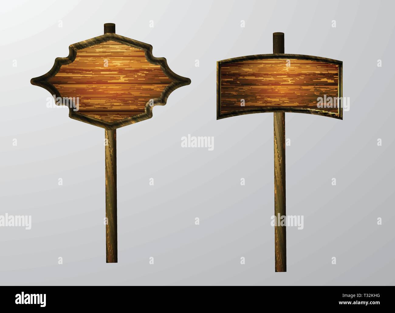 wooden blank cartoon sign board Stock Vector Image & Art - Alamy