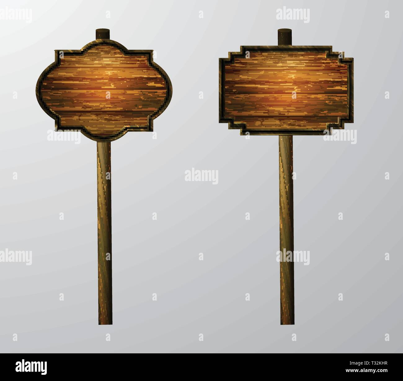 wooden blank cartoon sign board Stock Vector Image & Art - Alamy