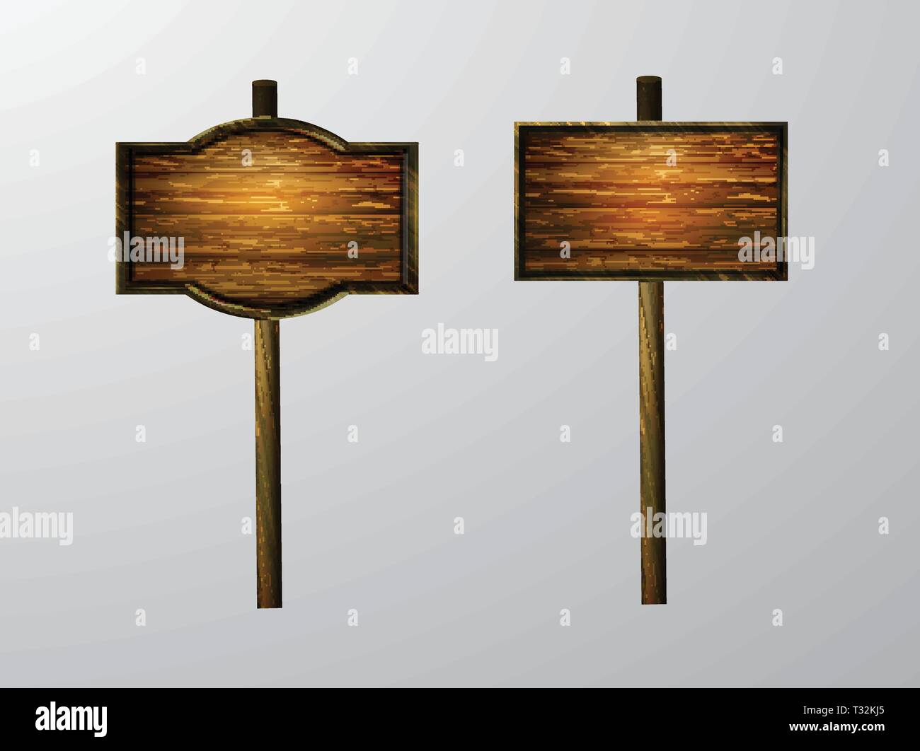 wooden blank cartoon sign board Stock Vector Image & Art - Alamy