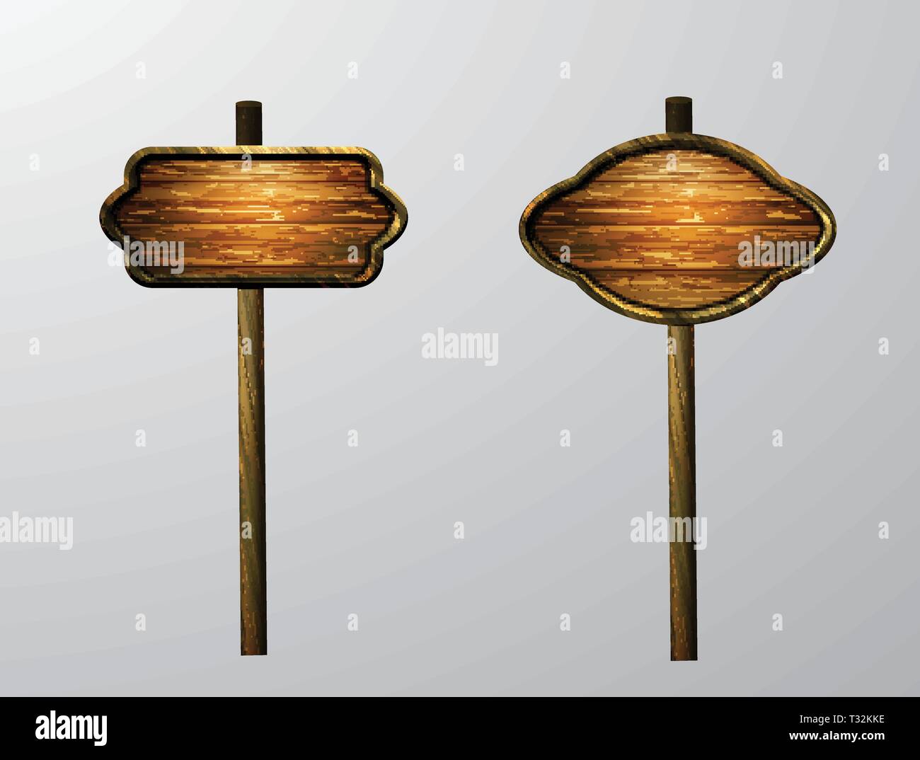 wooden blank cartoon sign board Stock Vector Image & Art - Alamy