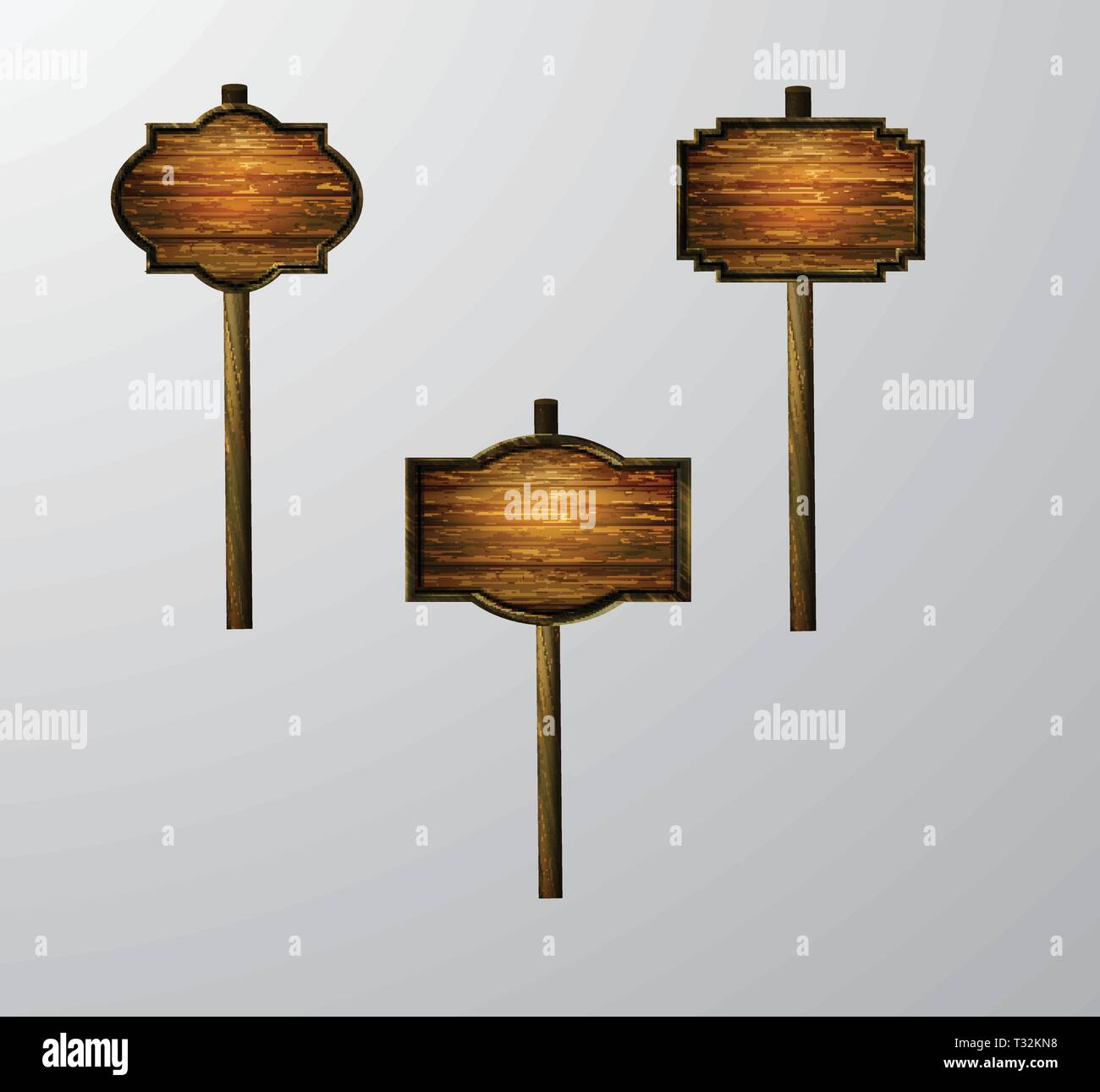 wooden blank cartoon sign board Stock Vector Image & Art - Alamy