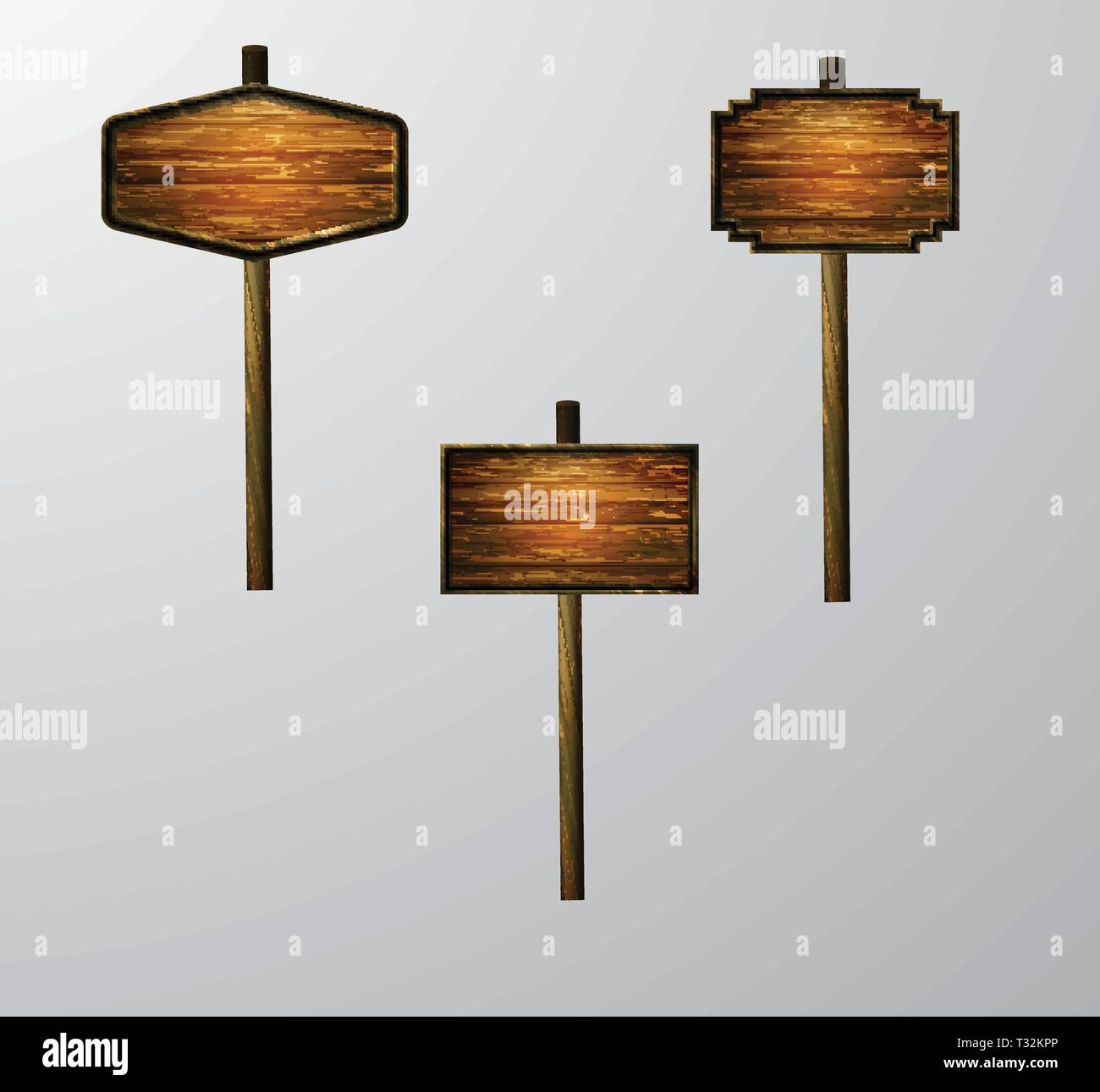 wooden blank cartoon sign board Stock Vector Image & Art - Alamy