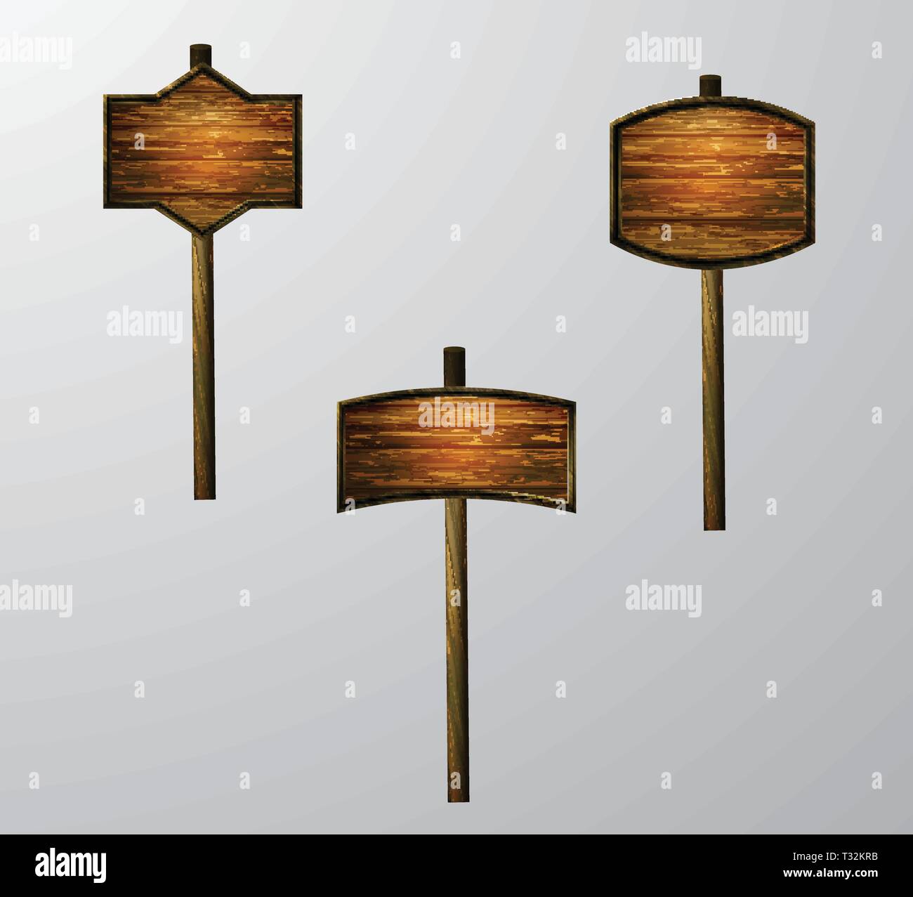 wooden blank cartoon sign board Stock Vector Image & Art - Alamy