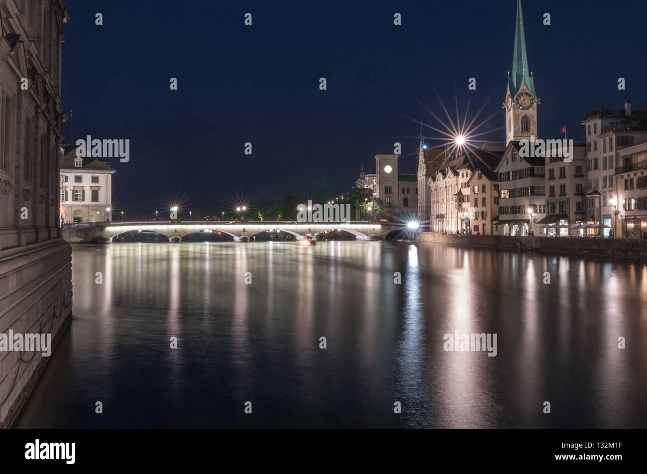 Zurich skyline at night hi-res stock photography and images - Alamy