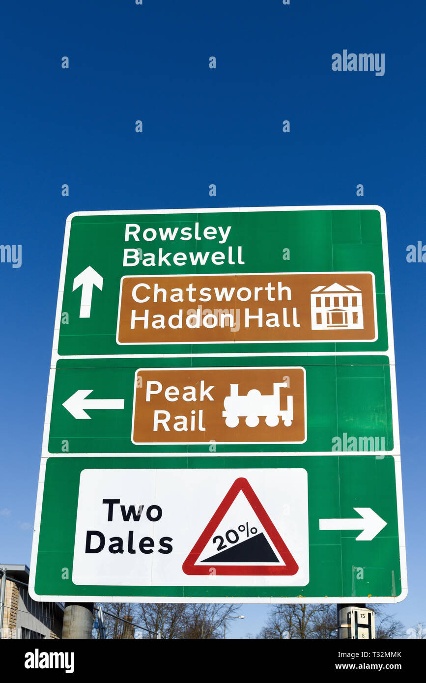 Road Traffic signs for Derbyshire,UK Stock Photo - Alamy