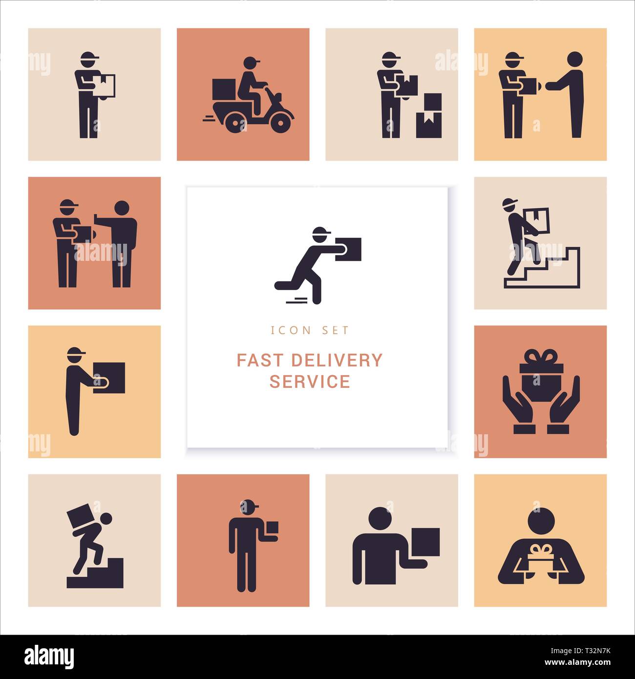 Fast delivery logistic icons big set in flat style Stock Vector Image ...