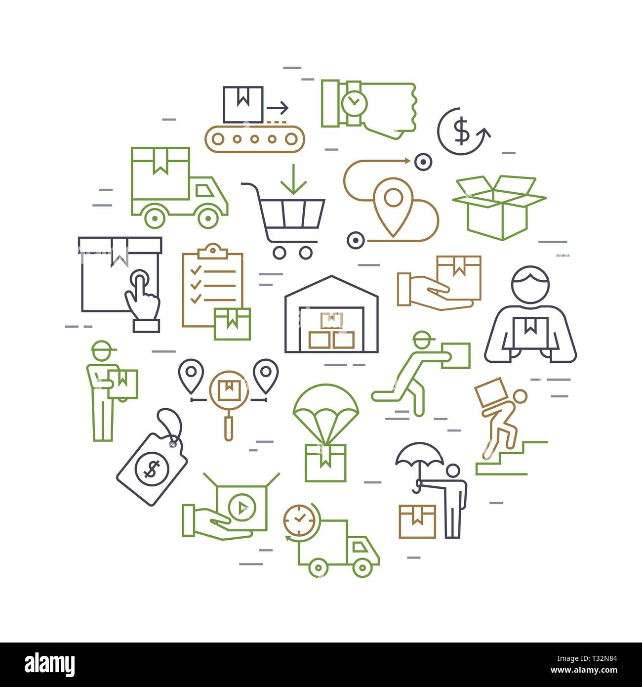 Circular distribution Stock Vector Images - Alamy