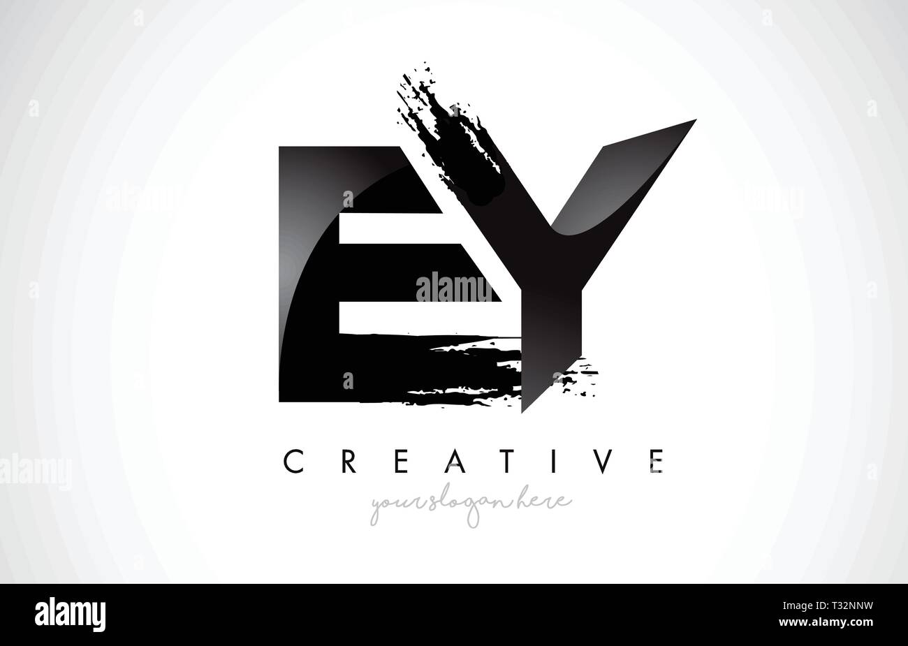 EY Letter Design with Brush Stroke and Modern 3D Look Vector ...