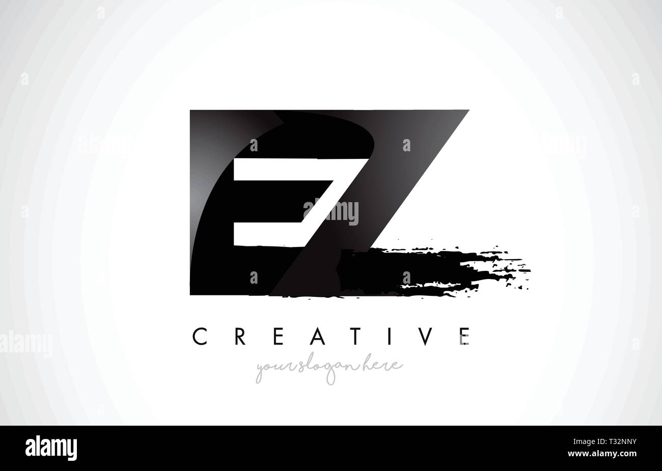 EZ Letter Design with Brush Stroke and Modern 3D Look Vector ...