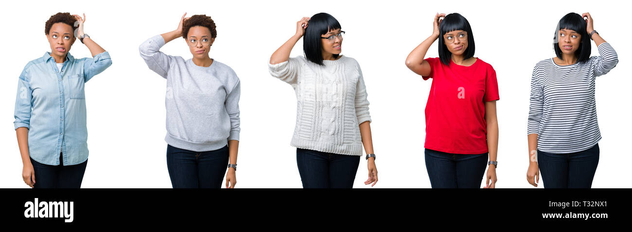 Young african american woman with afro hair over isolated background ...