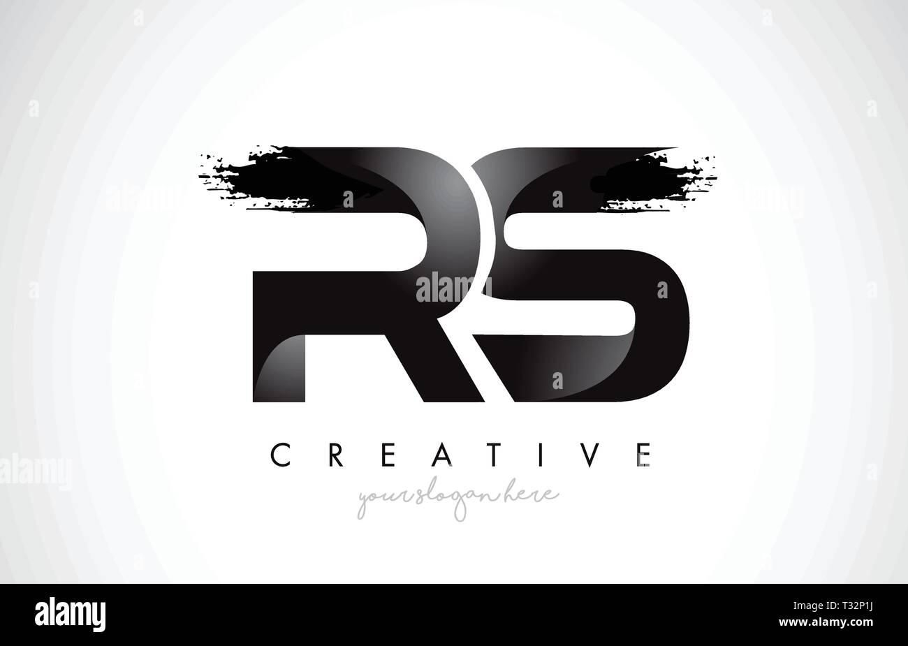 RS Letter Design with Brush Stroke and Modern 3D Look Vector ...