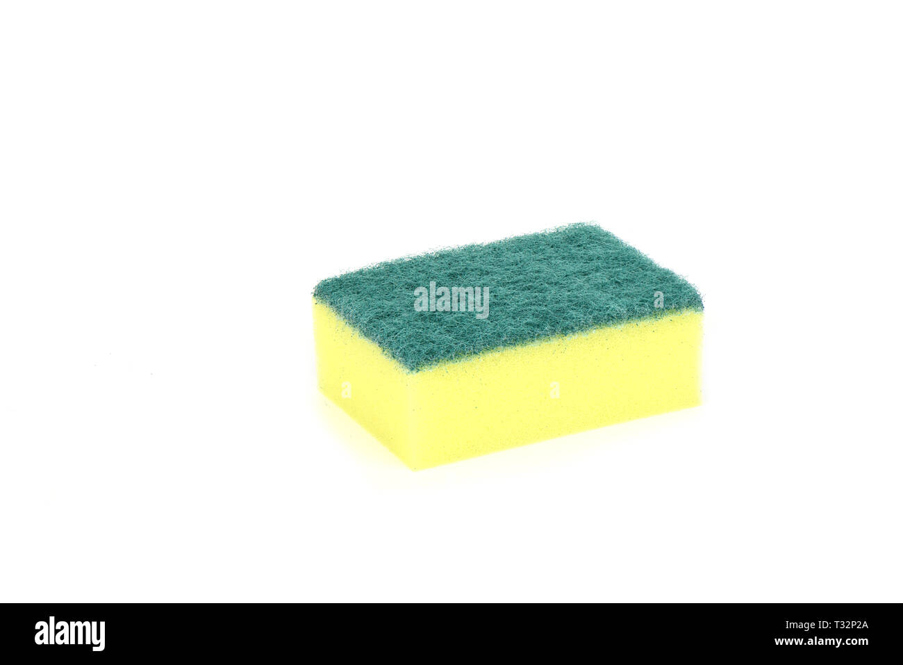 Kitchen yellow sponge isolated on white background. The concept of ...