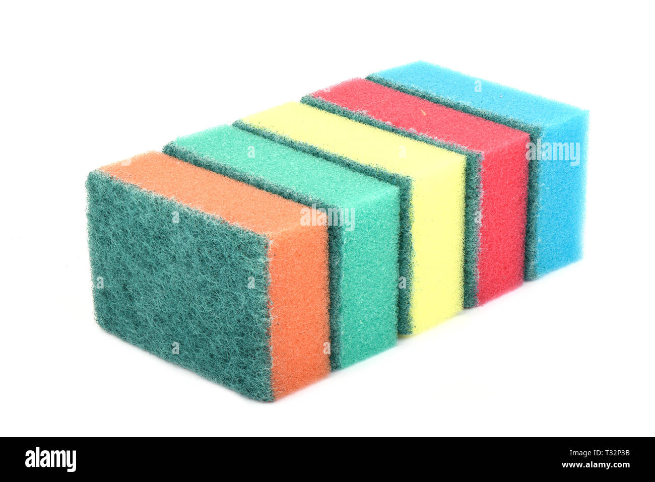 Kitchen multi-colored sponge isolated on white background. The concept ...