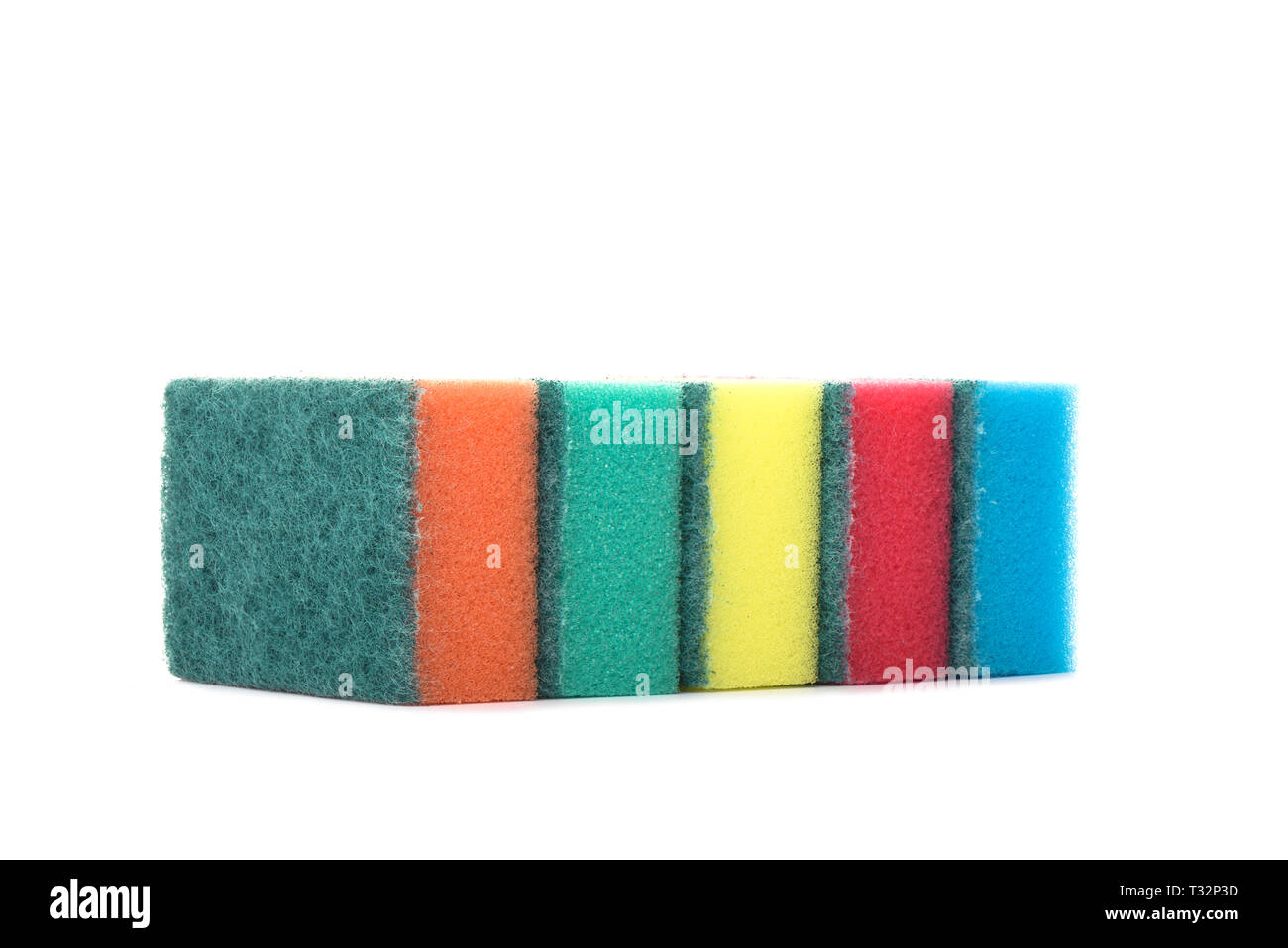 Kitchen multi-colored sponge isolated on white background. The concept ...