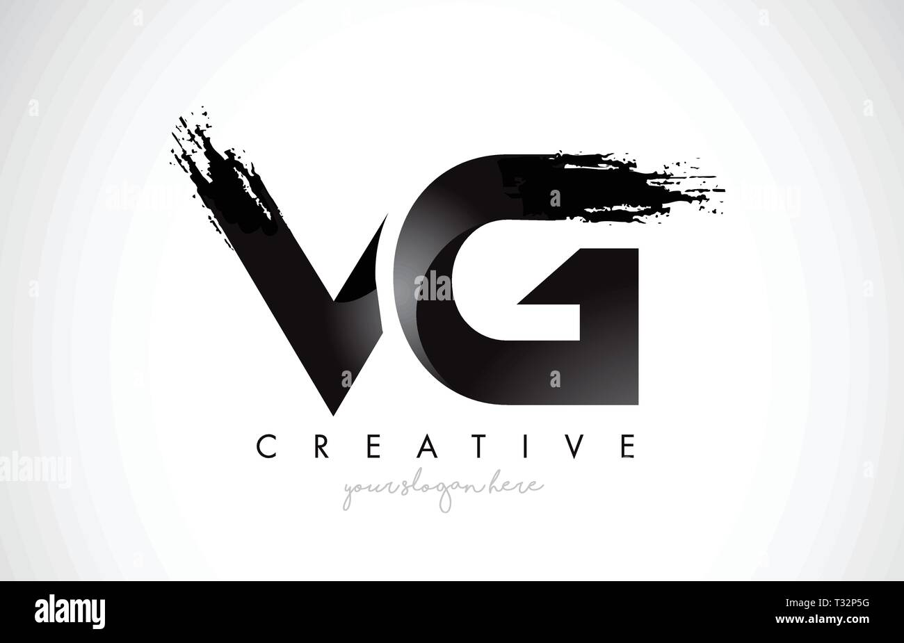 VG Letter Design with Brush Stroke and Modern 3D Look Vector ...