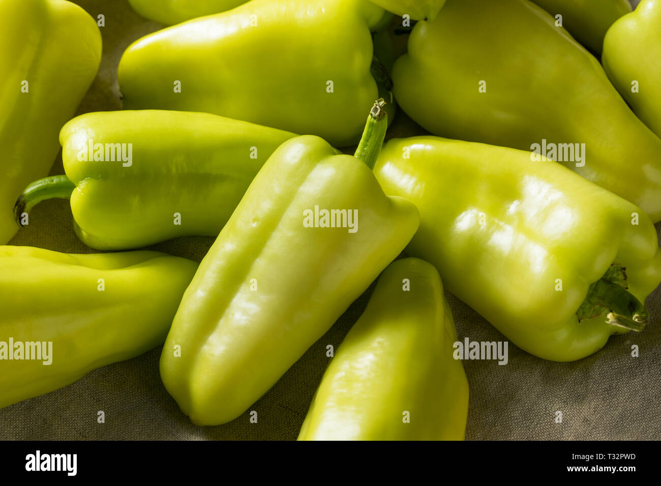 Raw Yellow Organic Gypsy Peppers Ready to Cook Stock Photo - Alamy
