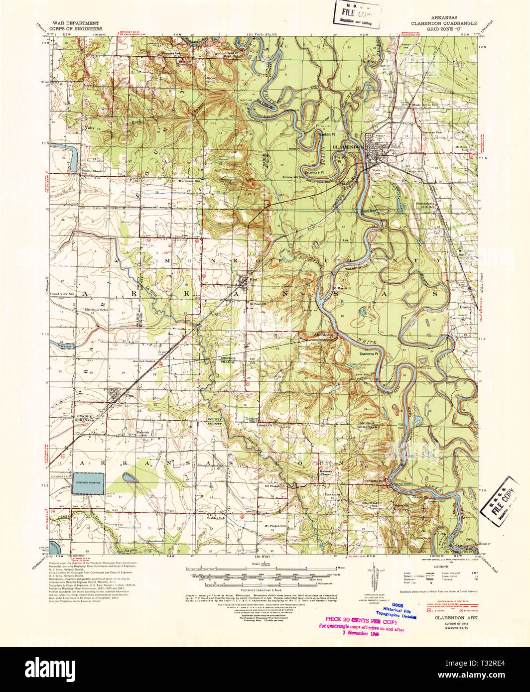 Map of clarendon hi-res stock photography and images - Alamy
