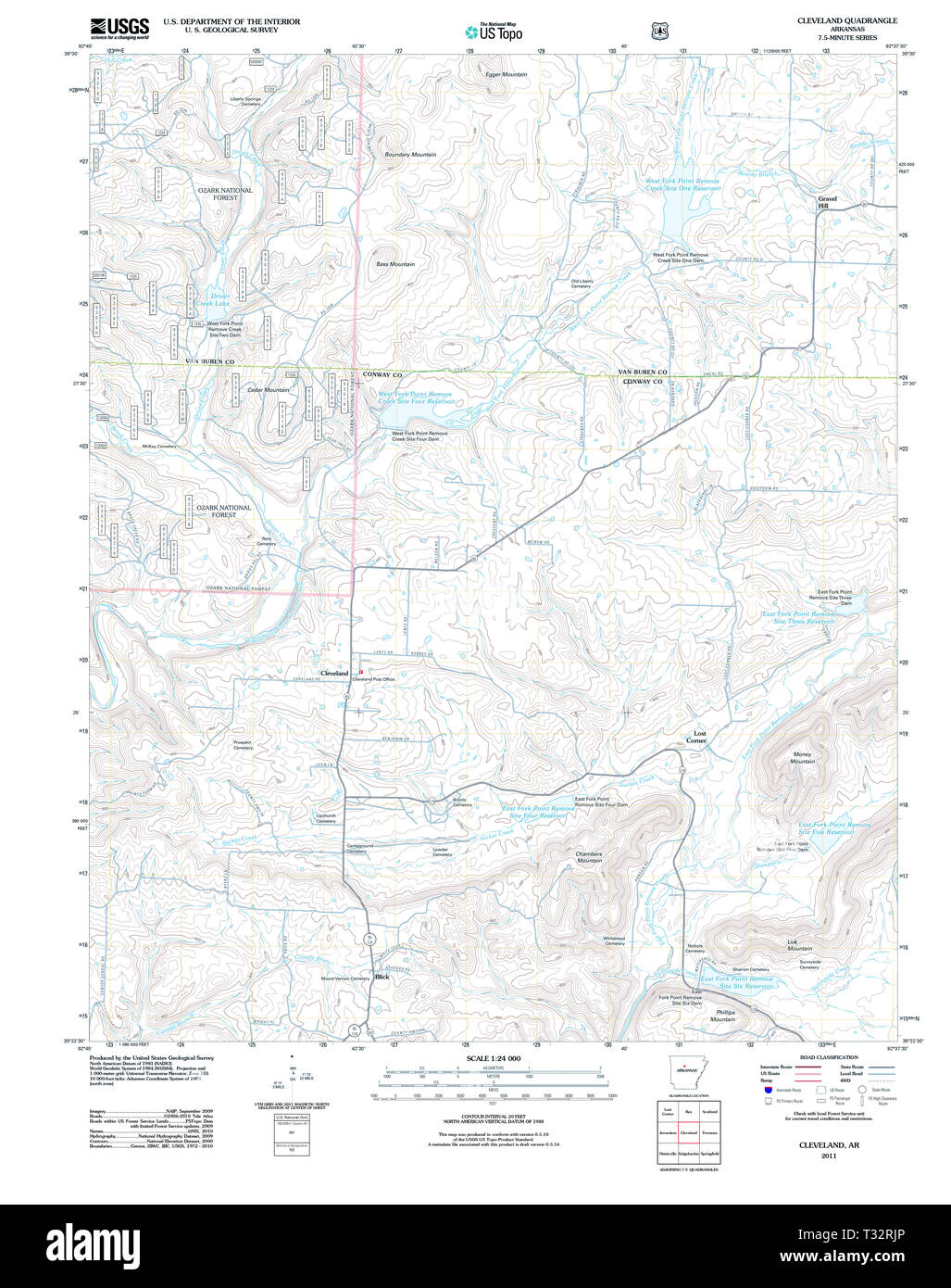 Cleveland arkansas map hi-res stock photography and images - Alamy