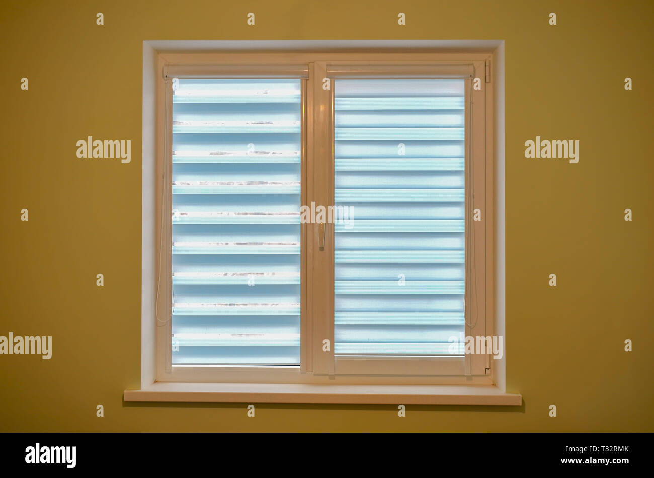 White plastic glazing. White double or triple plastic window isolated ...