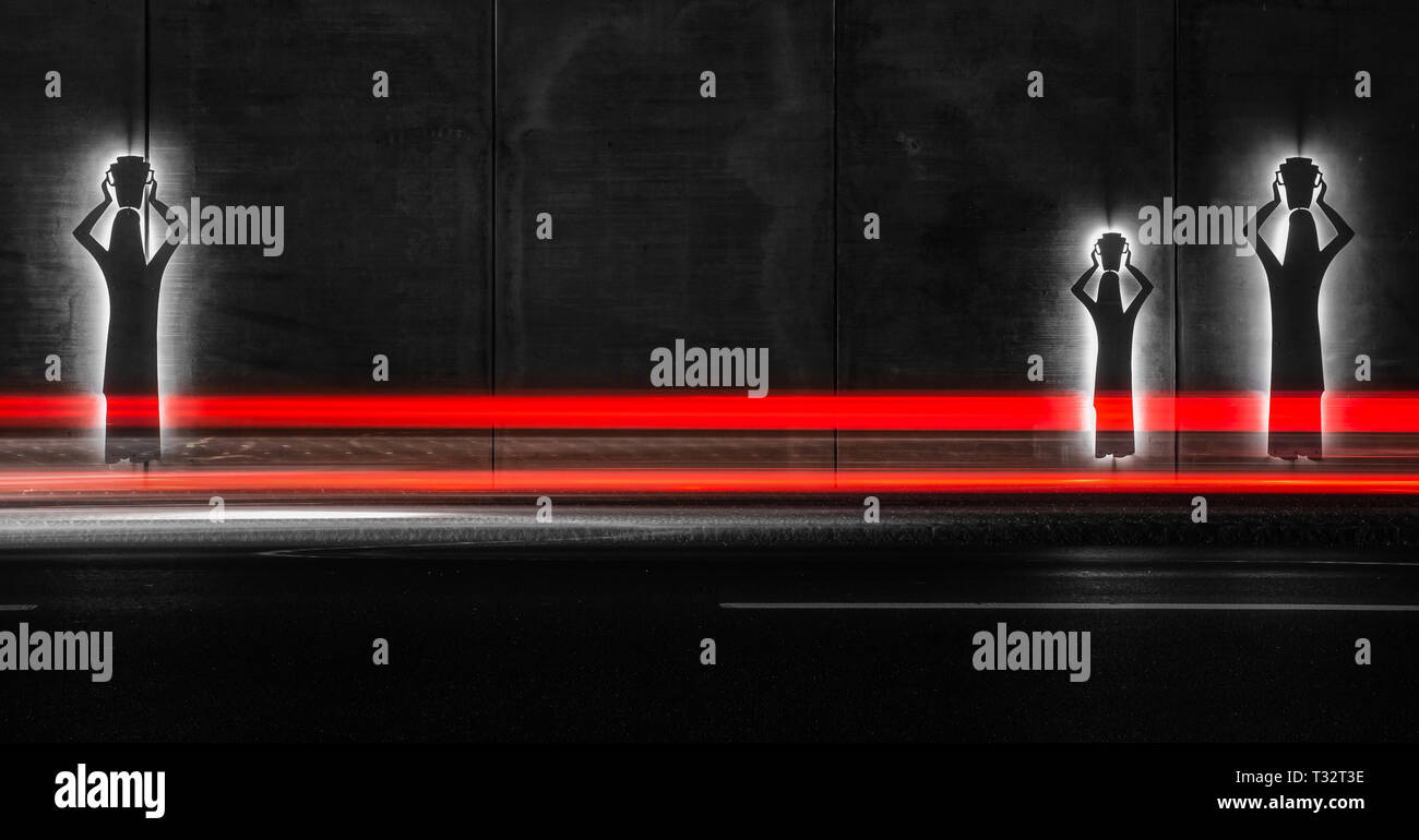 Backlit decoration detail on a wall Stock Photo - Alamy