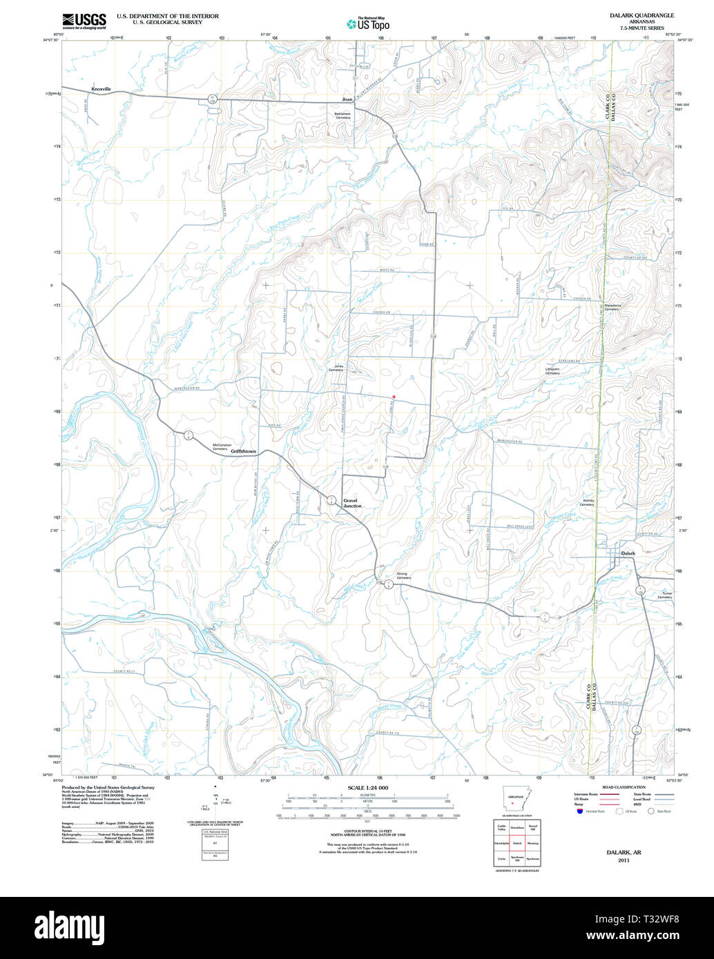 Dalark arkansas map hi-res stock photography and images - Alamy
