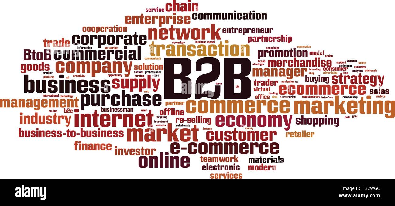B2B cloud concept. Collage made of words about B2B. Vector illustration ...