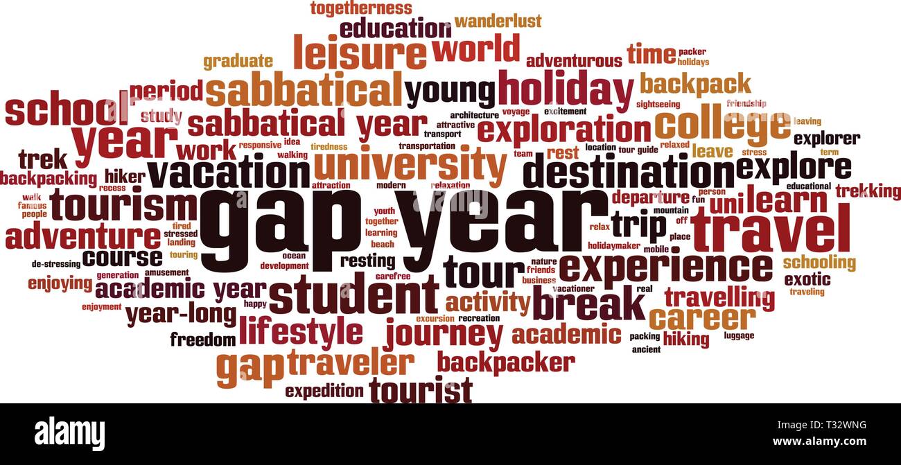 Gap year cloud concept. Collage made of words about gap year. Vector ...