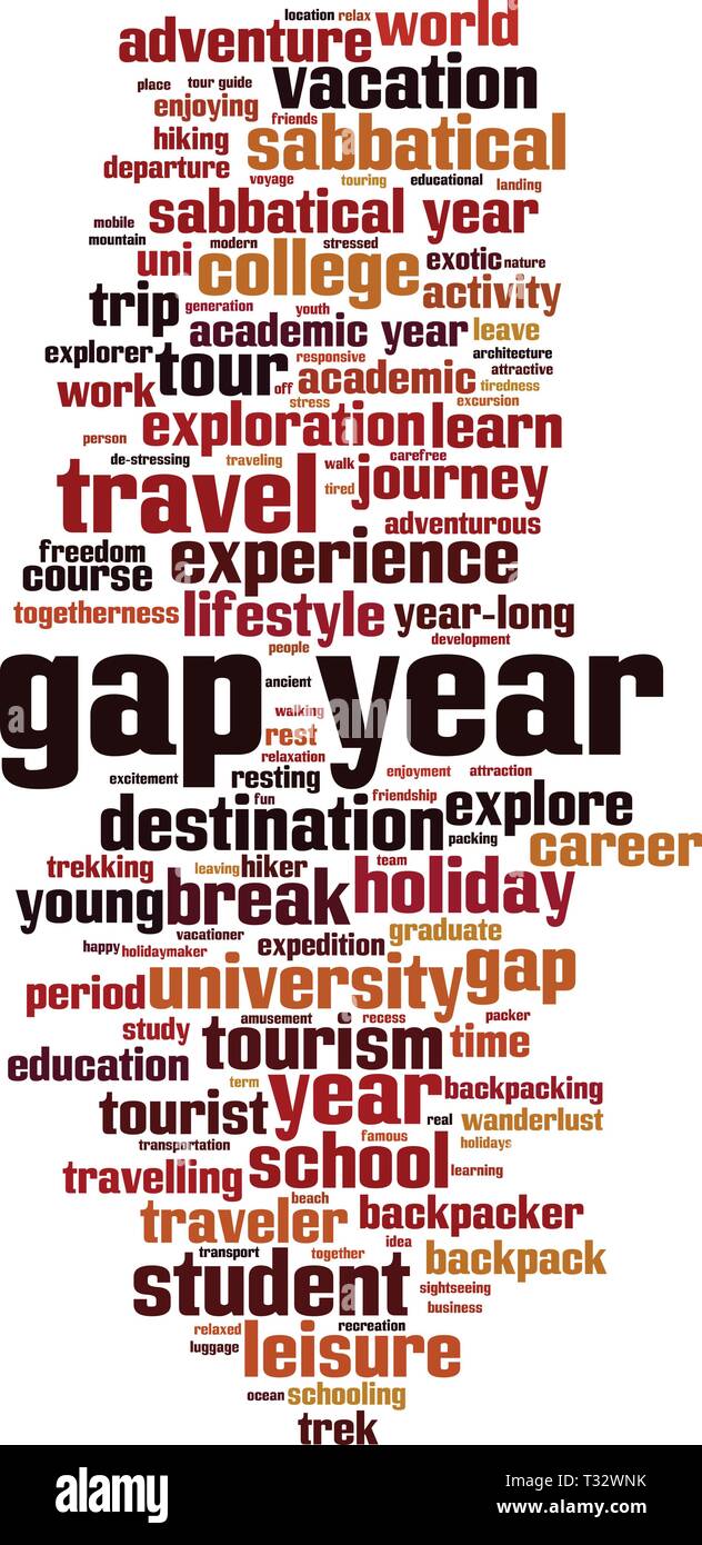 Gap year cloud concept. Collage made of words about gap year. Vector ...