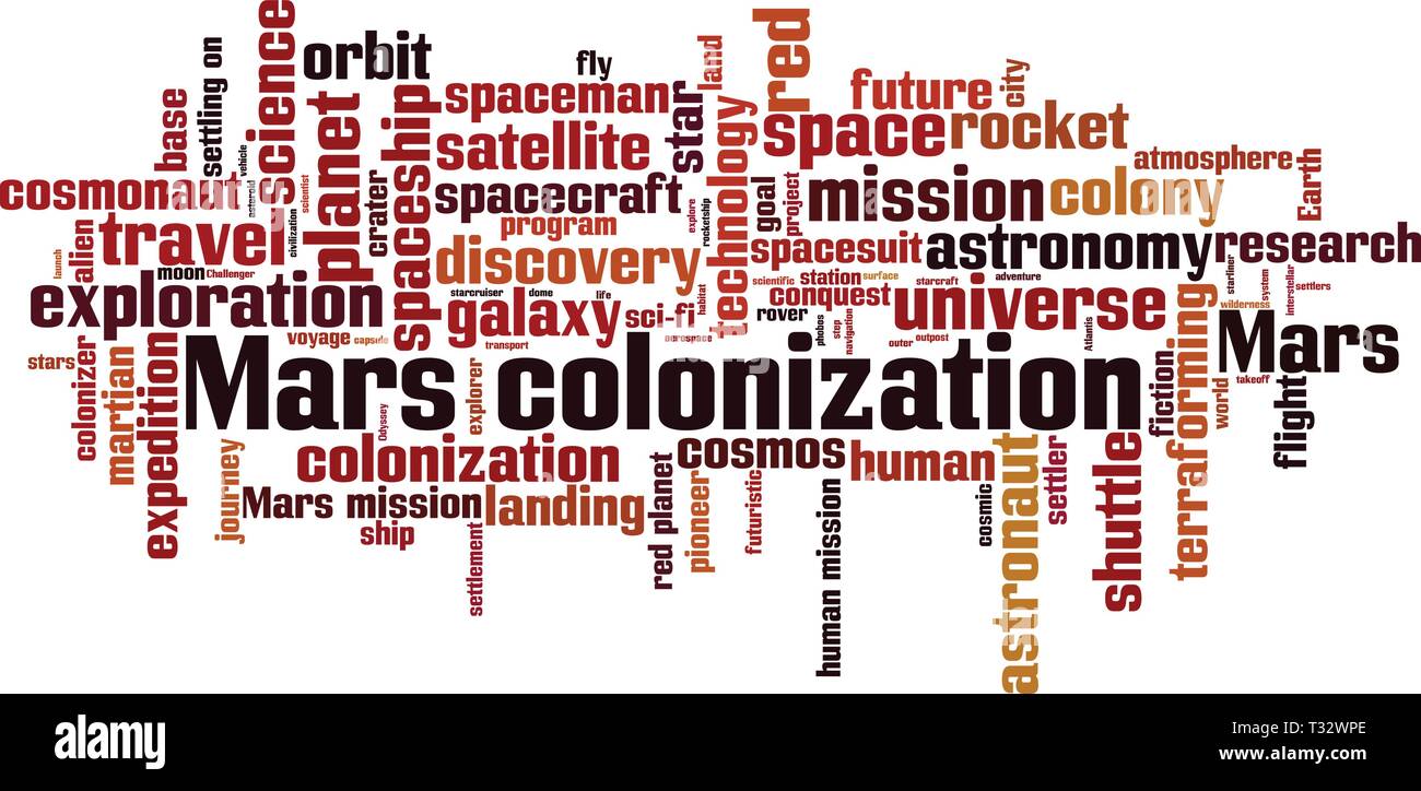 Mars colonization word cloud concept. Vector illustration Stock Vector ...