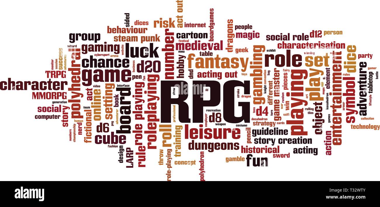 RPG word cloud concept. Vector illustration Stock Vector Image & Art ...