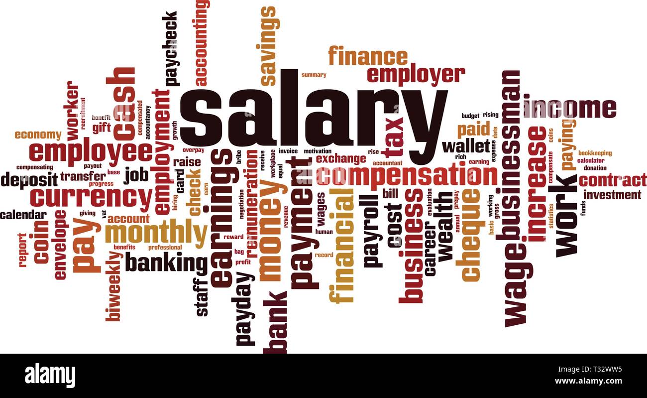 Salary cloud concept. Collage made of words about salary. Vector ...