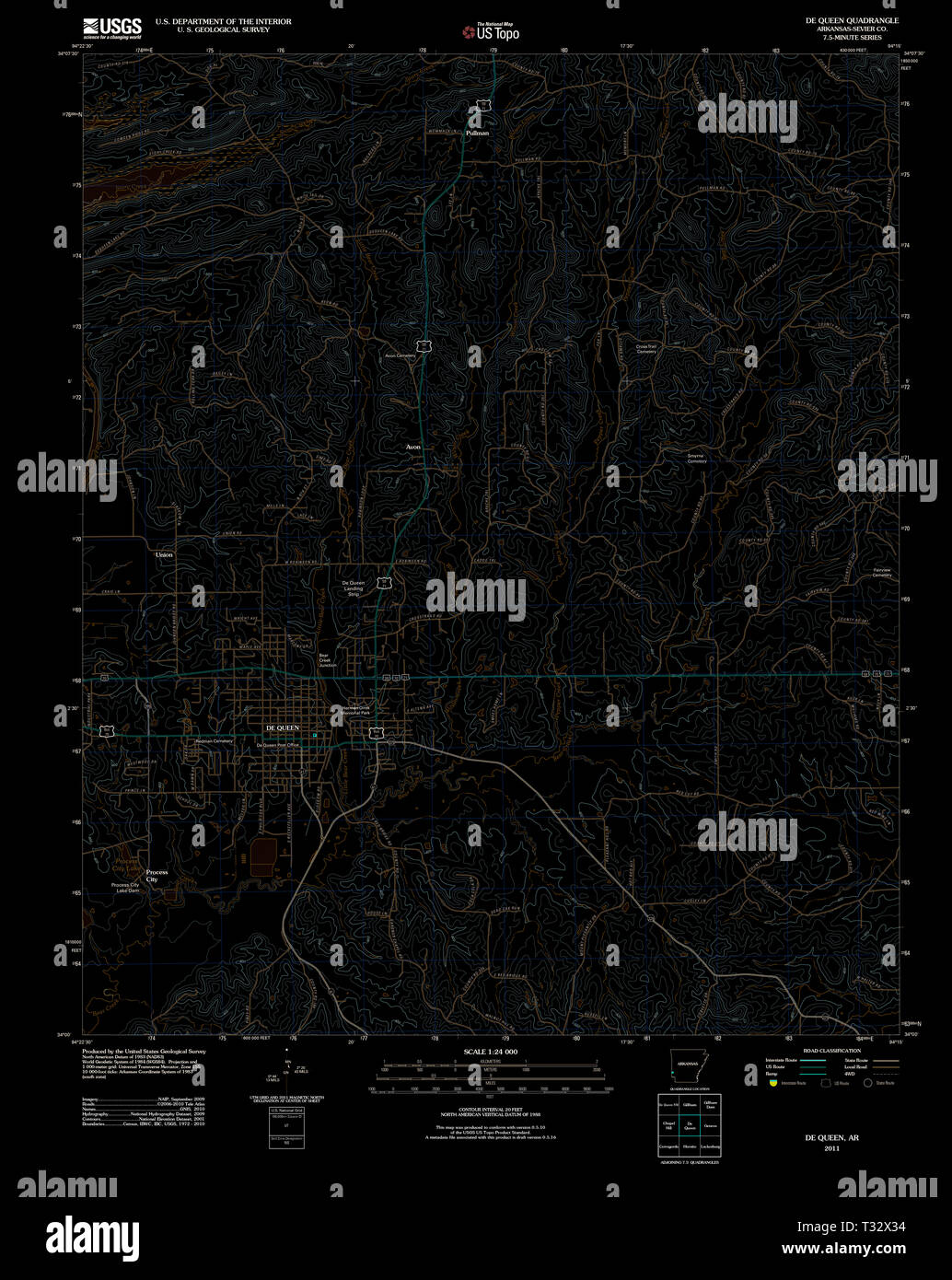 Map of de queen hi-res stock photography and images - Alamy