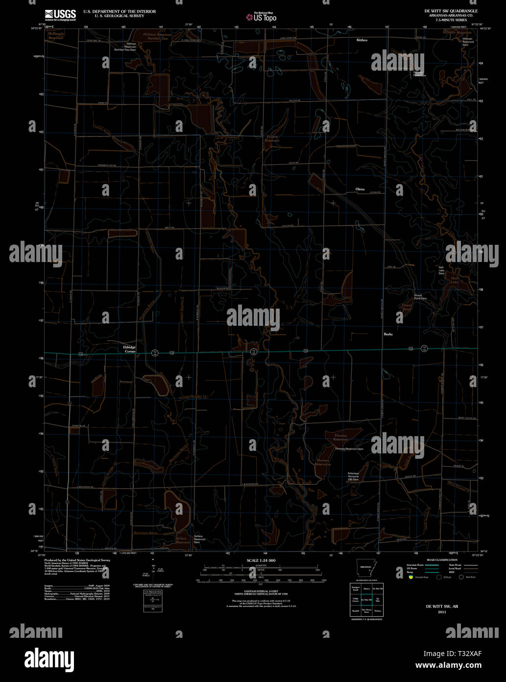 De witt arkansas map hi-res stock photography and images - Alamy