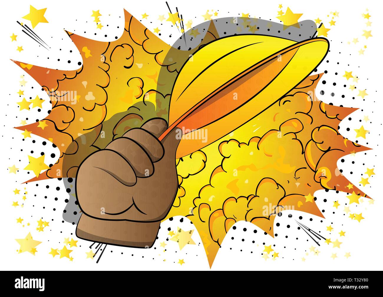 Vector cartoon hand tipping a hat. Illustrated hand on comic book ...