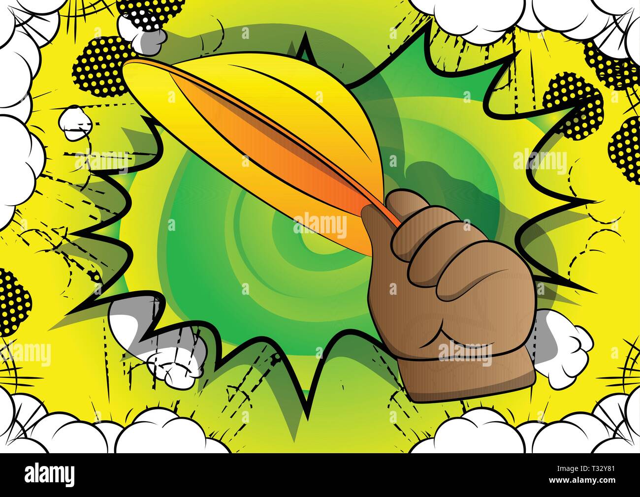 Vector cartoon hand tipping a hat. Illustrated hand on comic book ...