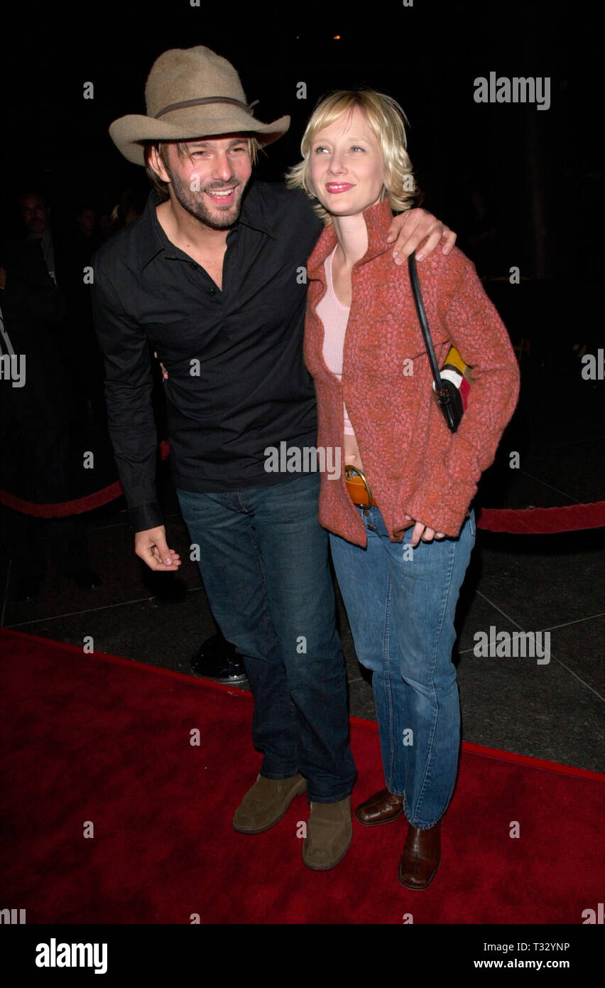 LOS ANGELES, CA. January 18, 2001: Actress ANNE HECHE & boyfriend at ...