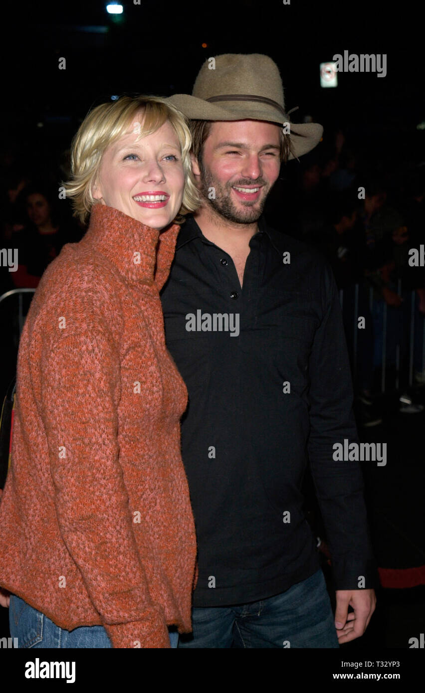 LOS ANGELES, CA. January 18, 2001: Actress ANNE HECHE & boyfriend at ...