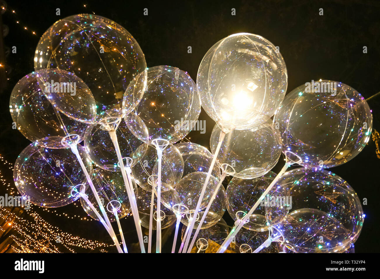 Group illuminating balloons led hi-res stock photography and images - Alamy