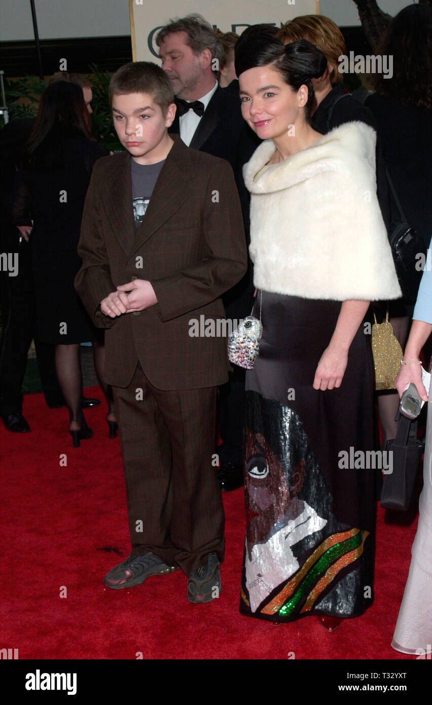LOS ANGELES, CA. January 21, 2001: Actress/singer BJORK & son at the ...