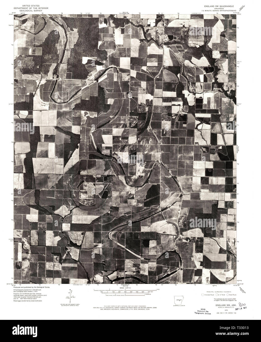 USGS TOPO Map Arkansas AR England NW 258402 1975 24000 Restoration ...