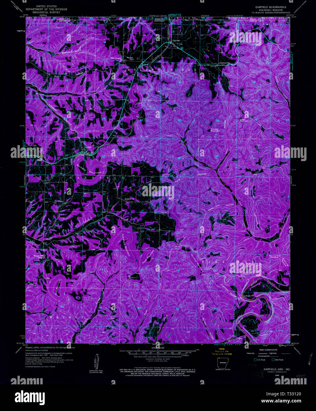 Garfield map hi-res stock photography and images - Alamy