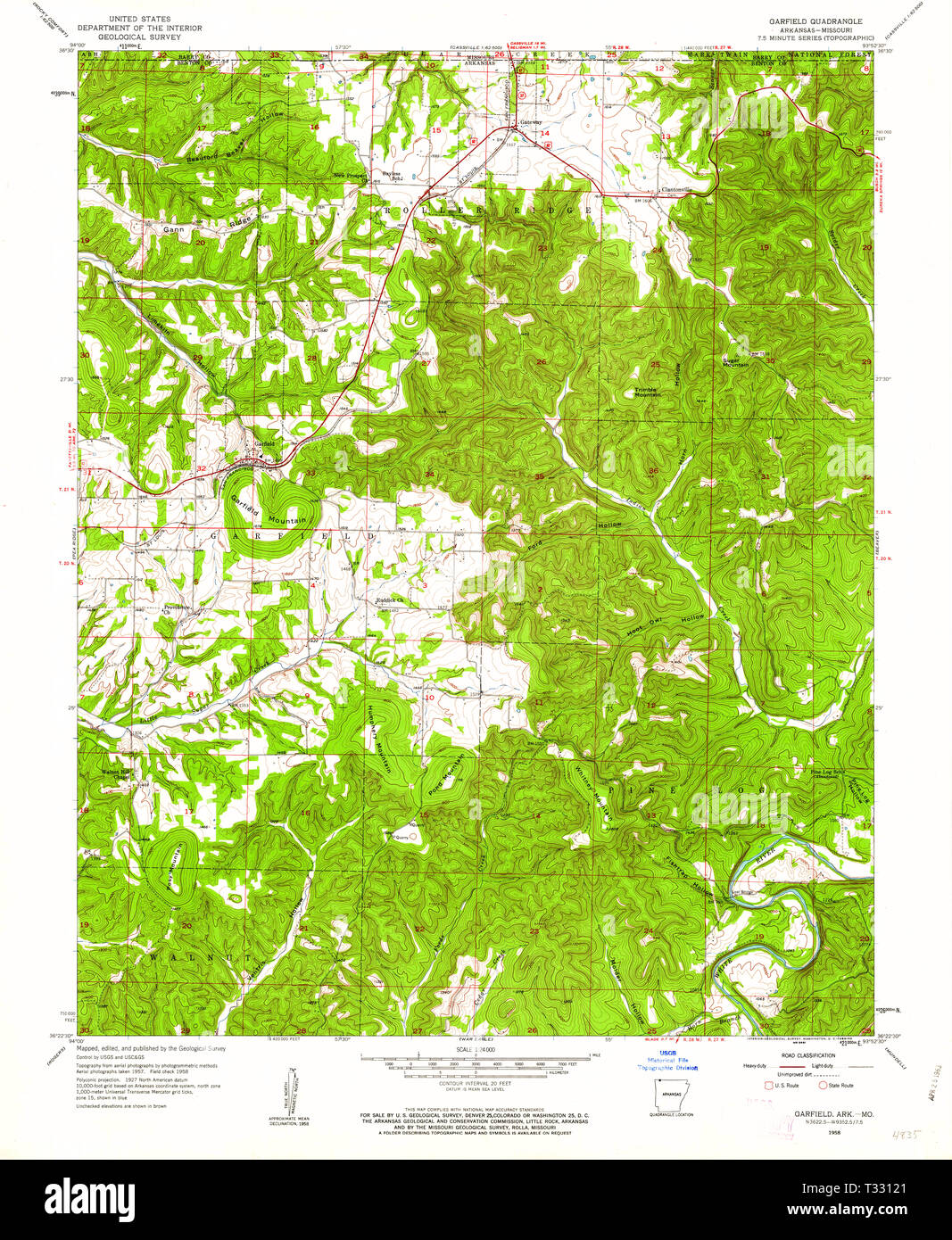 Garfield map hi-res stock photography and images - Alamy